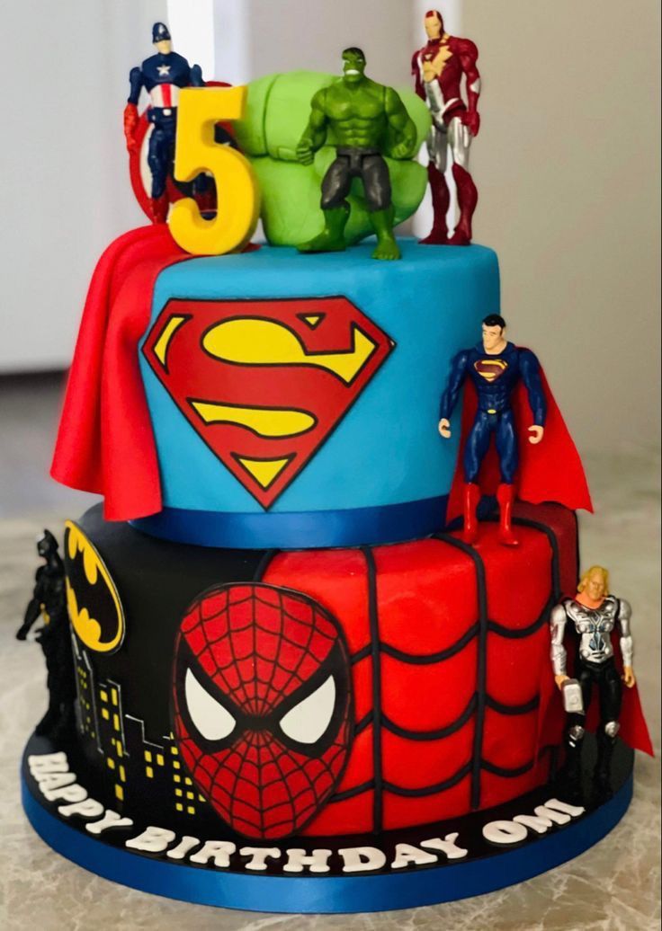 2 Tier Avengers Super Heroes Cake
